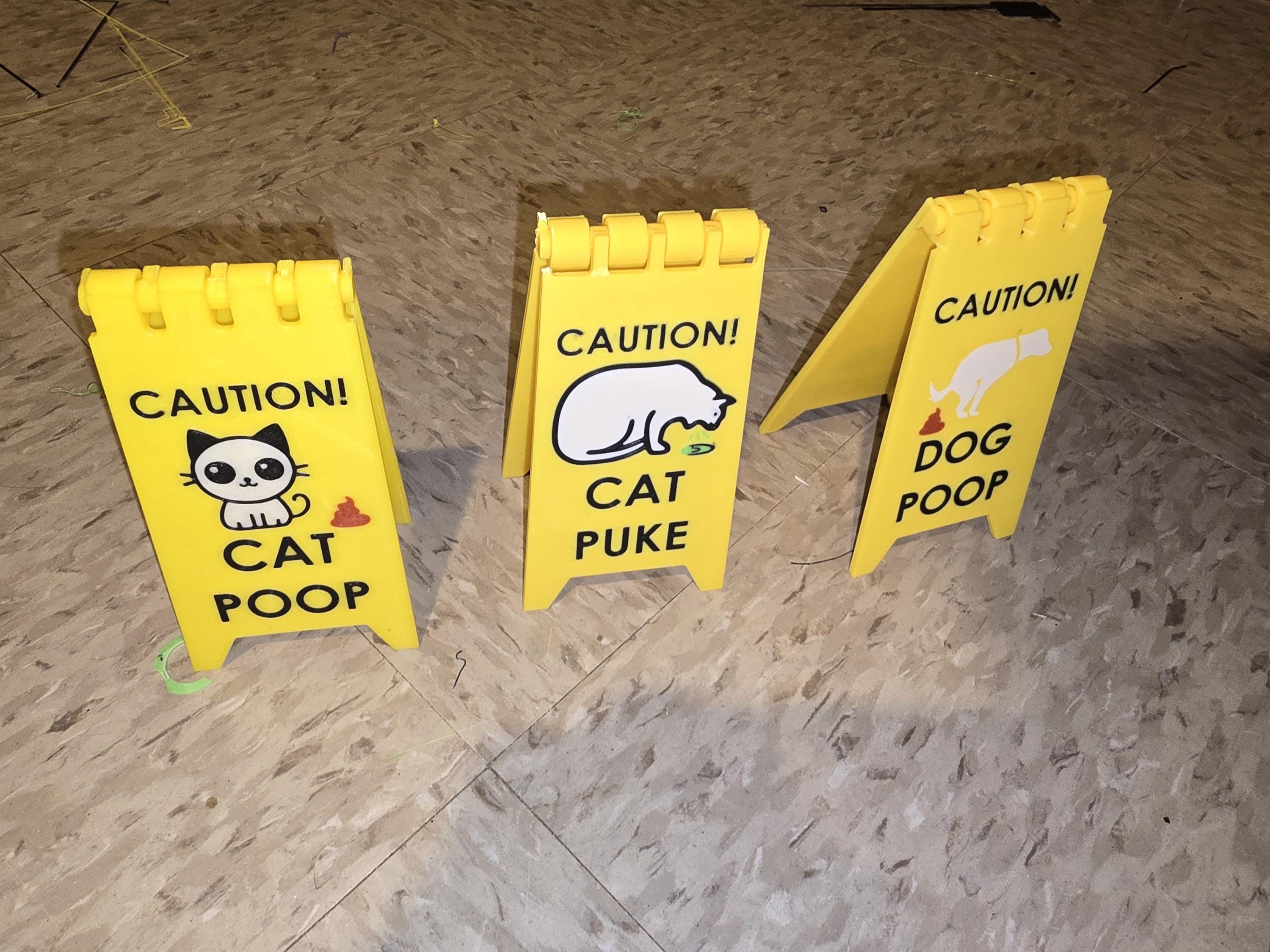 Caution! Cat Vomit Wet Floor Sign. Funny White Elephant Gift - Etsy
