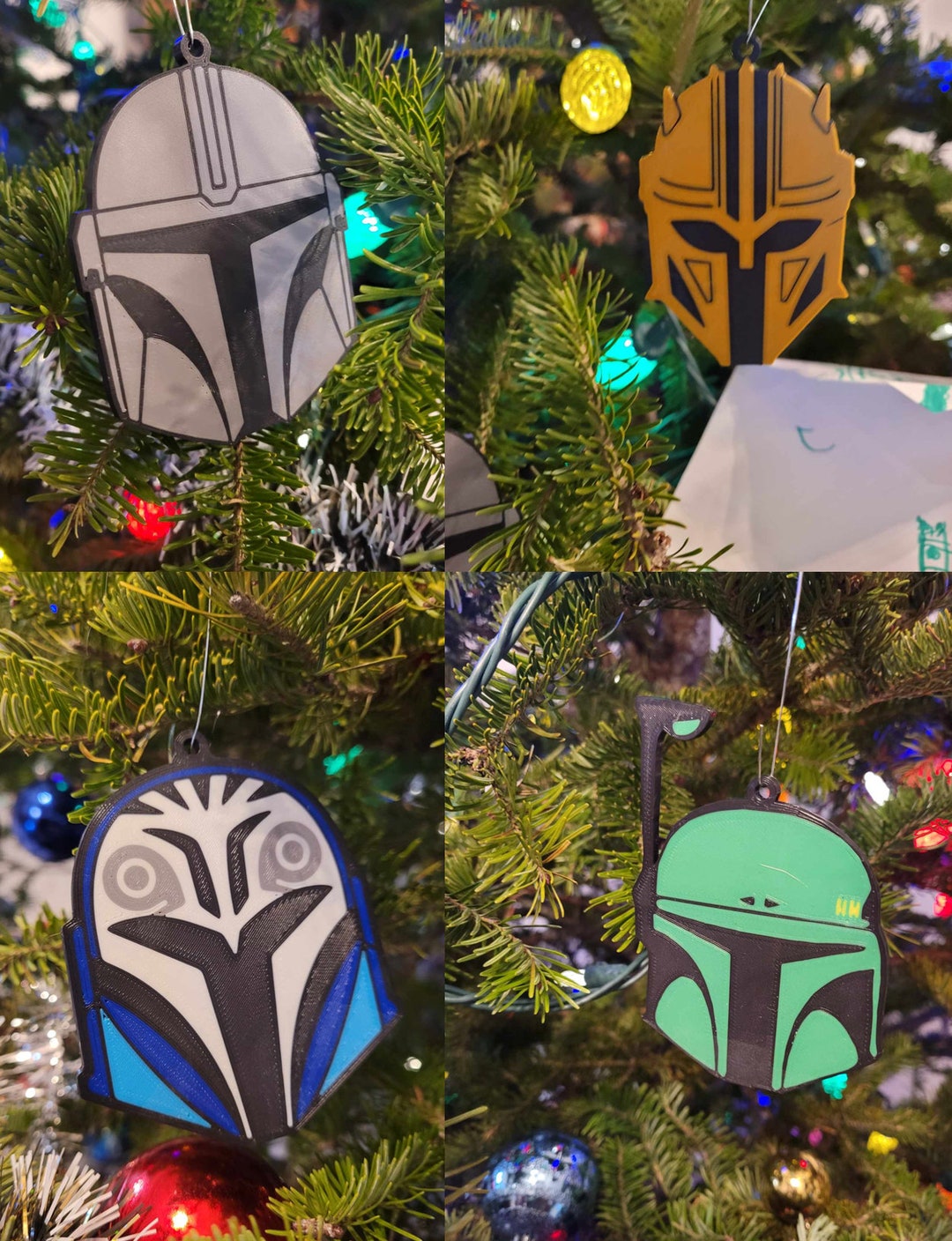 Star Wars the Mandalorian Christmas Tree Ornaments Made in the USA. DIN ...