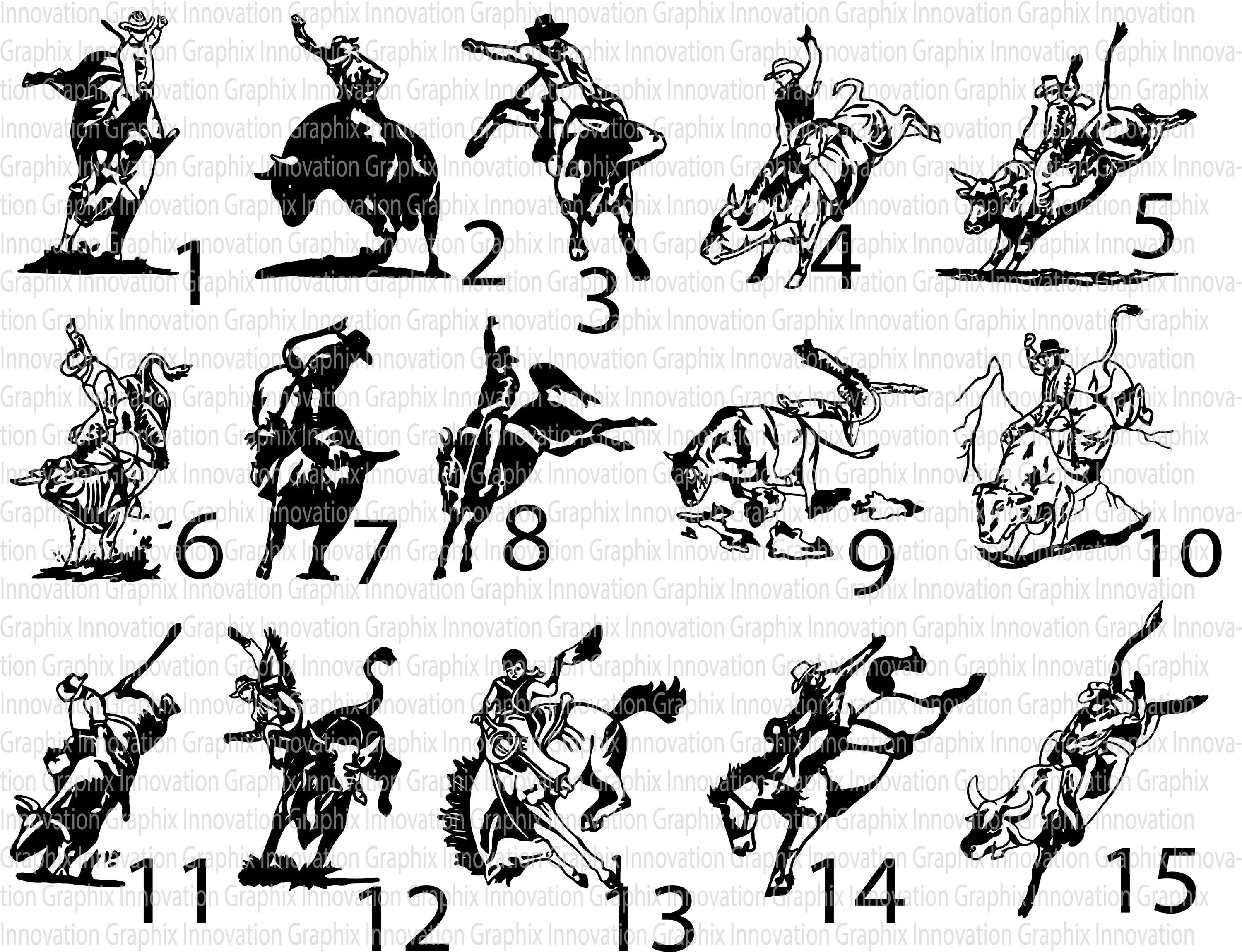 Rodeo Cowboy Vinyl Decals - Truck, Car, Laptop Stickers - Etsy