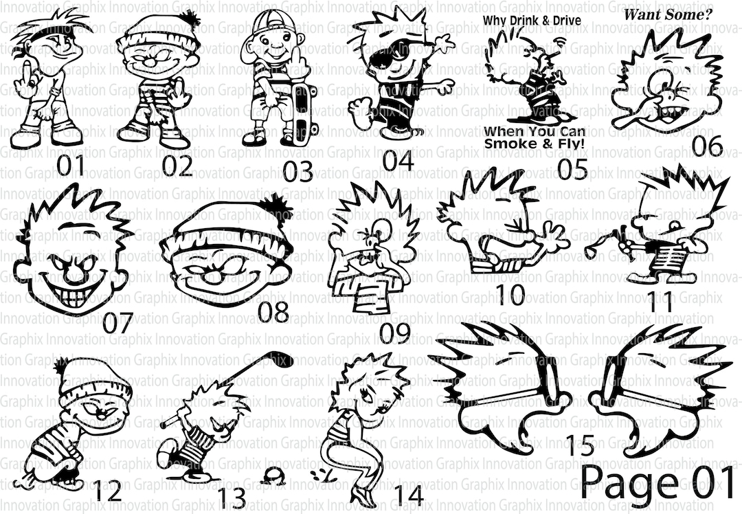 Calvin and Hobbes Vinyl Decal: Car, Laptop, Window Sticker - Etsy