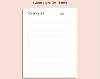 Printable to Do List Minimalist - Etsy