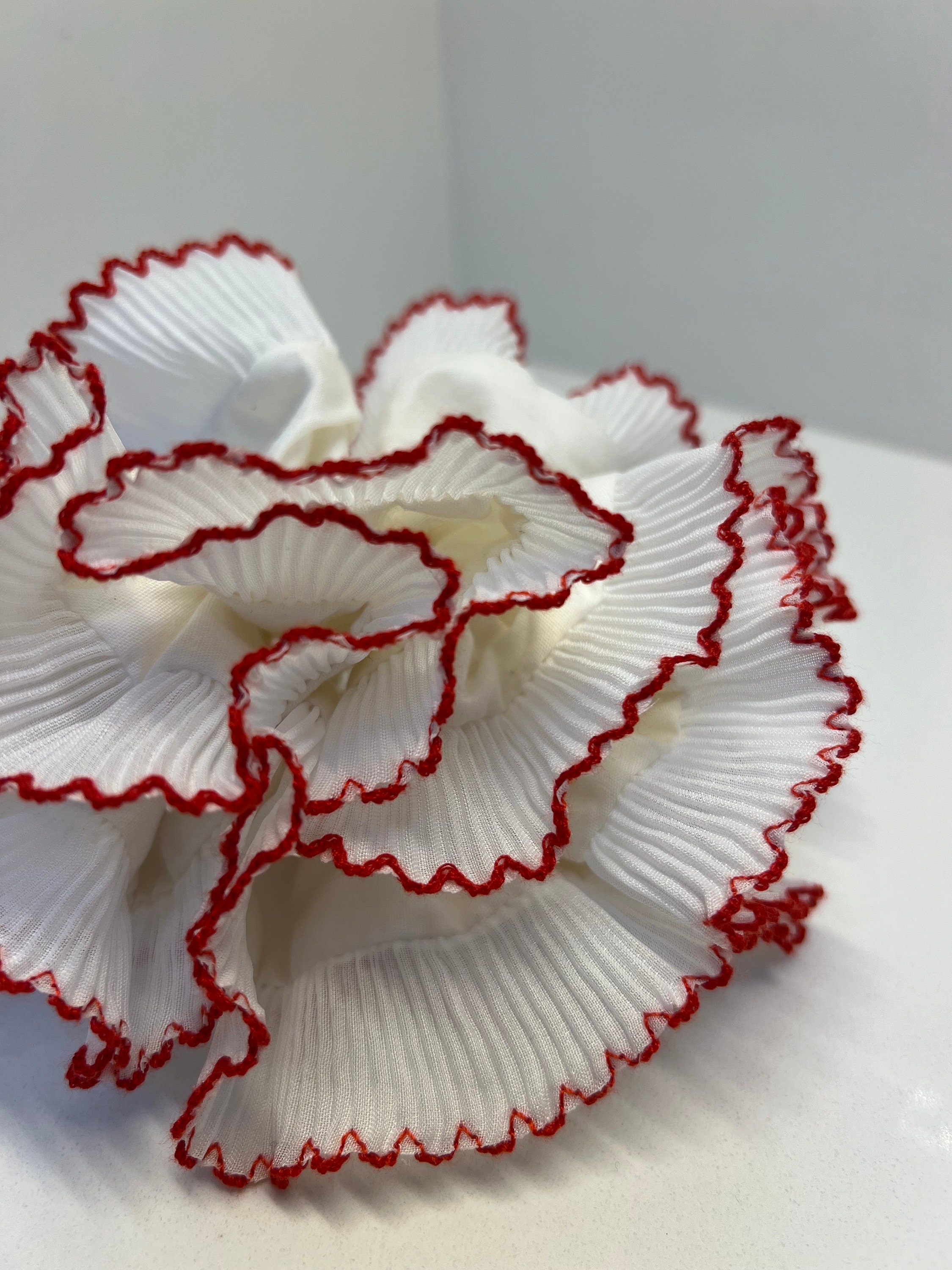 Oversized Cotton Double Layer Red + White Scrunchie - Etsy UK