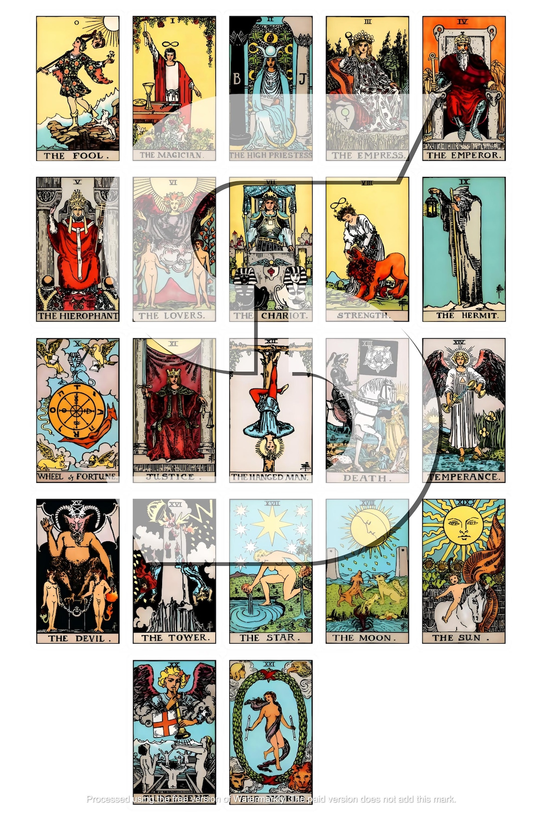 Rider Waite Major Arcana ONLY (best for Printing on Etsy) - 300DPI - 2 ...