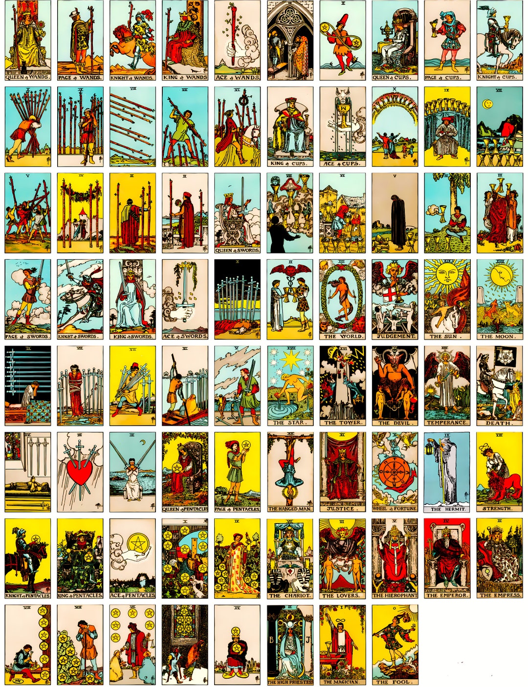 Standard Rider/waite 78 Card Tarot Deck. Best Deck on Etsy 12300x16000 ...