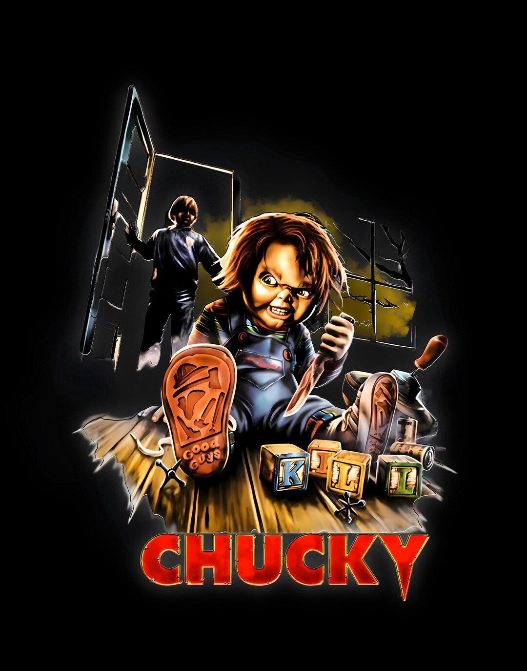 Buy 80's Horror Icons - Chucky - No Background T-shirt Art Print - View ...