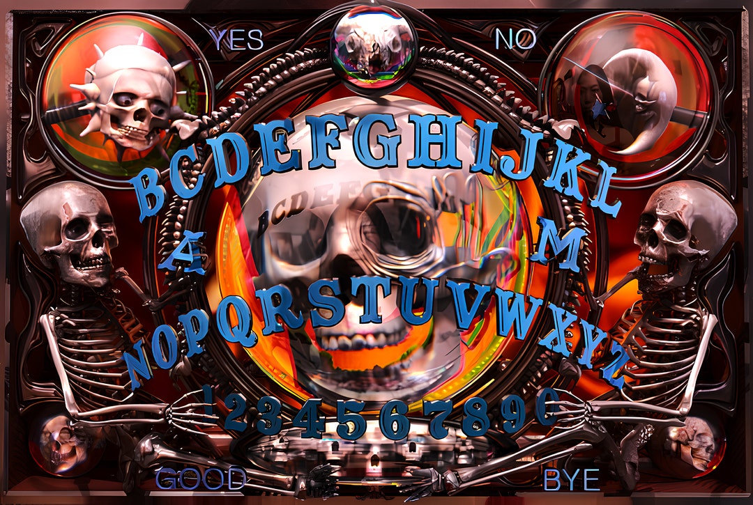 Demon Board / Spirit Board / Ouija Board With Planchette. Both Are AI ...