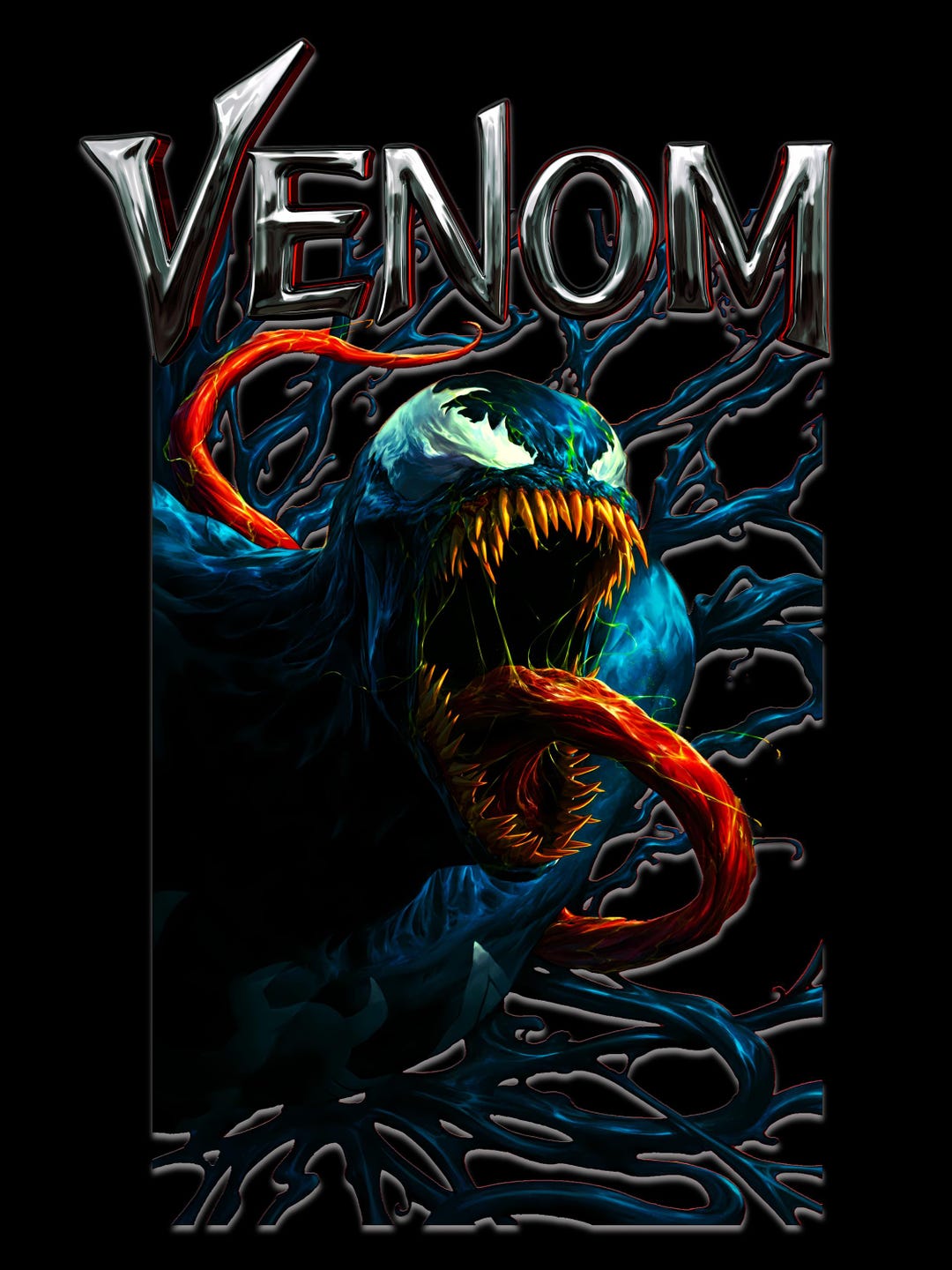 Marvel Icons Venom no Background T-shirt Print-made Specifically With ...