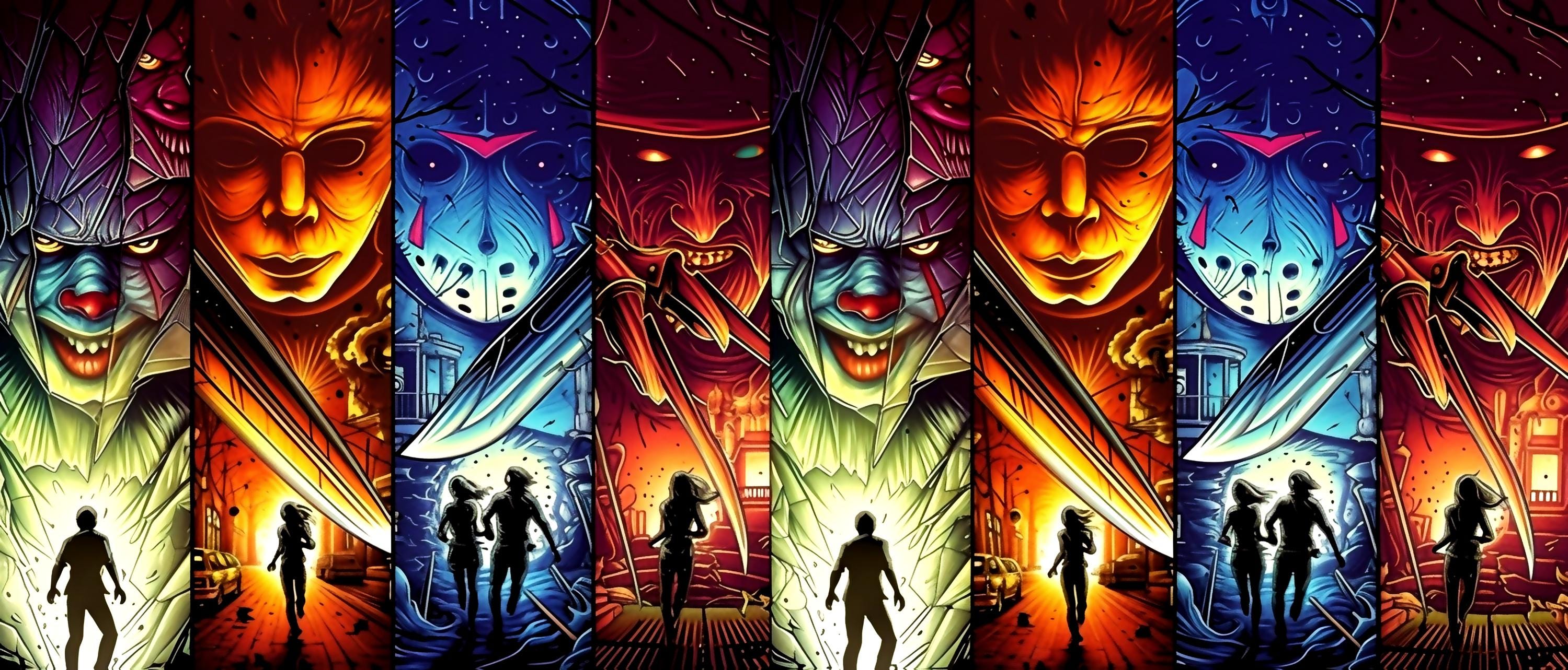 Horror Icons - "titans of Terror" - Custom Tumbler Art Wrap Images - 5 ...