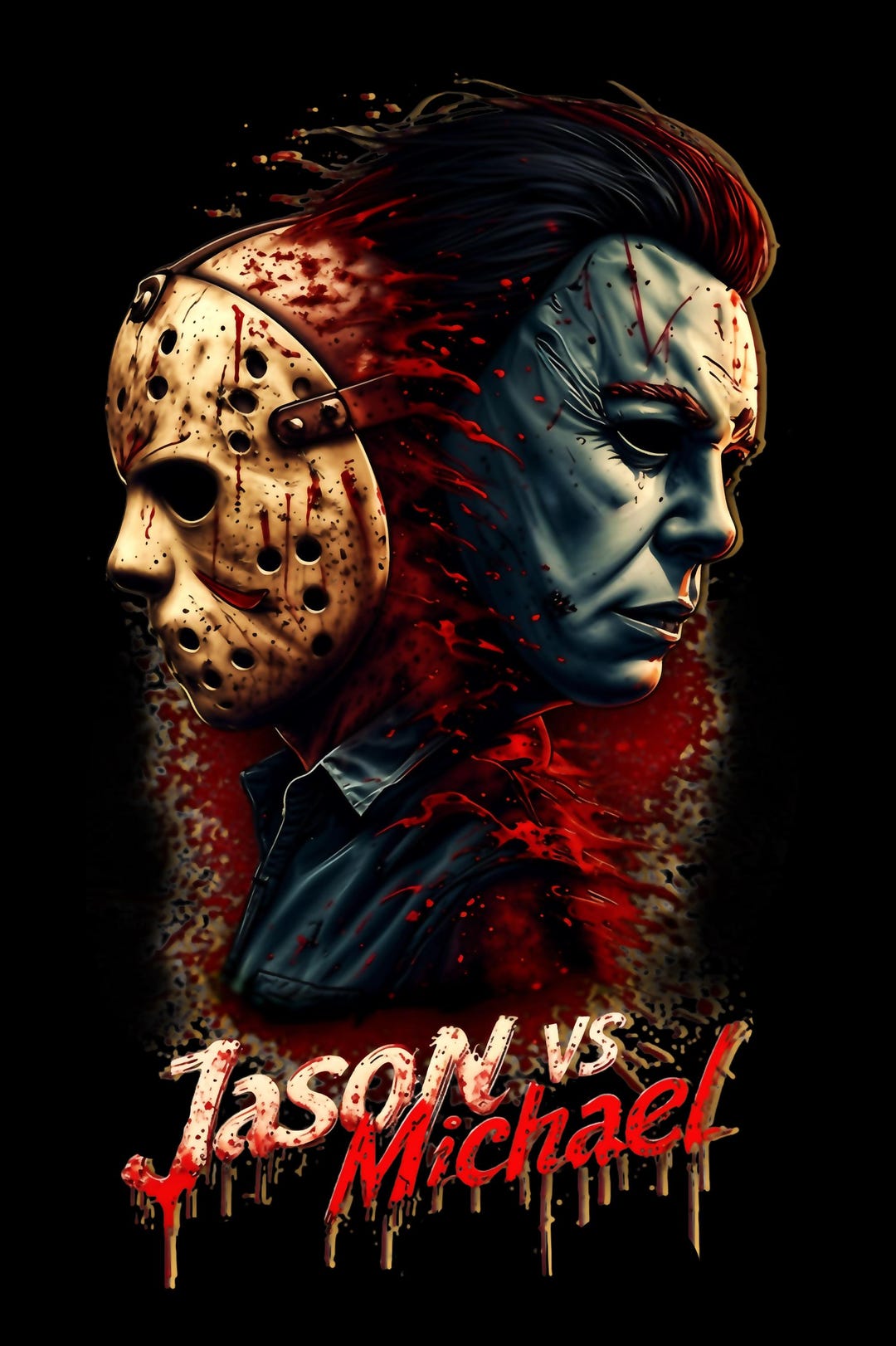 80's Slasher Face Off! - "jason Vs Michael" Art Image - Great for T ...