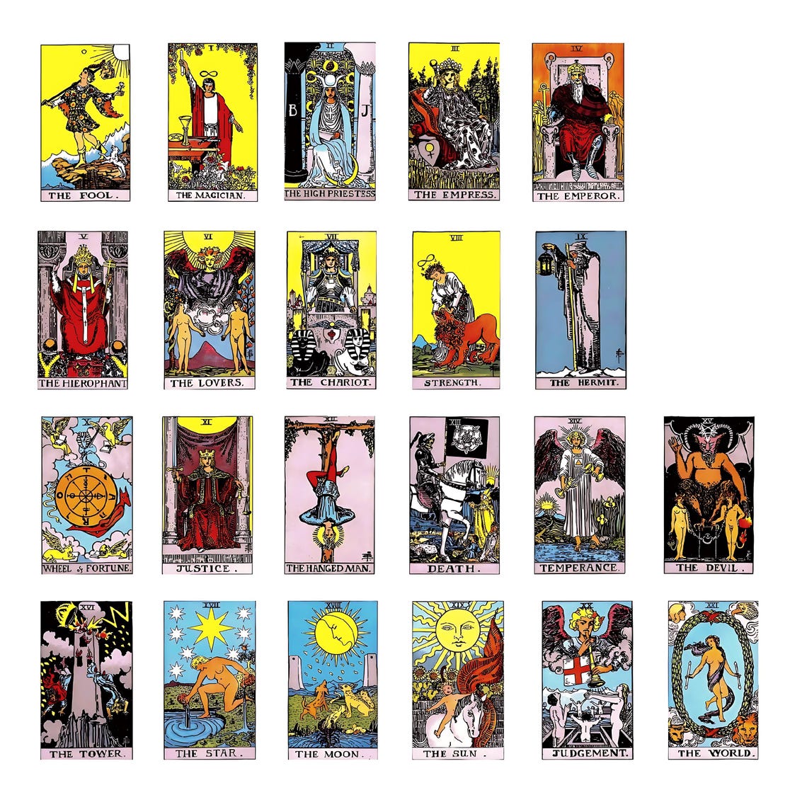 Rider Waite Major Arcana ONLY- 16000x16000 Pixels - 300DPI Printing - 1 ...