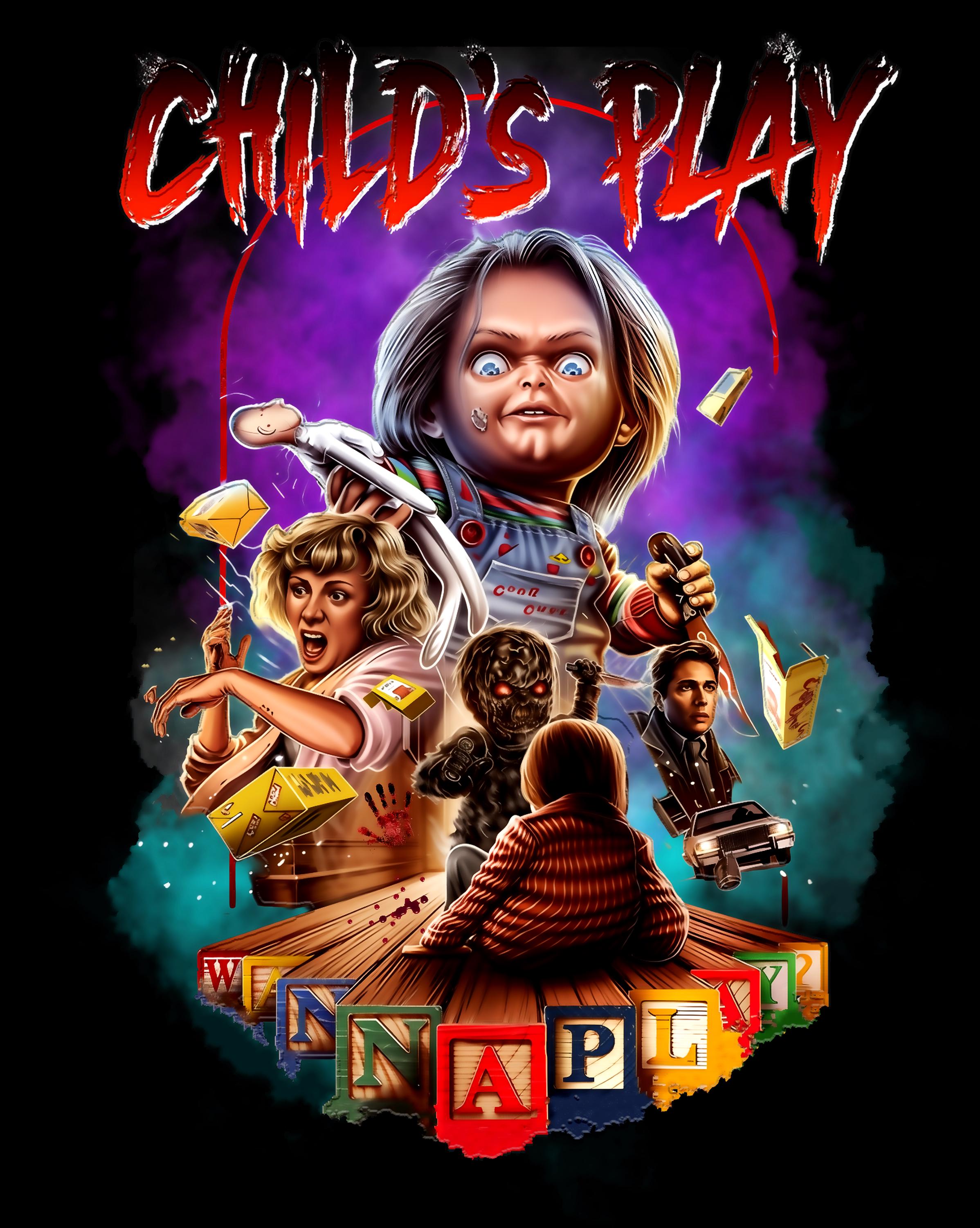 80's Horror Icons - Chucky / Childs Play - "no Background" T-shirt ...