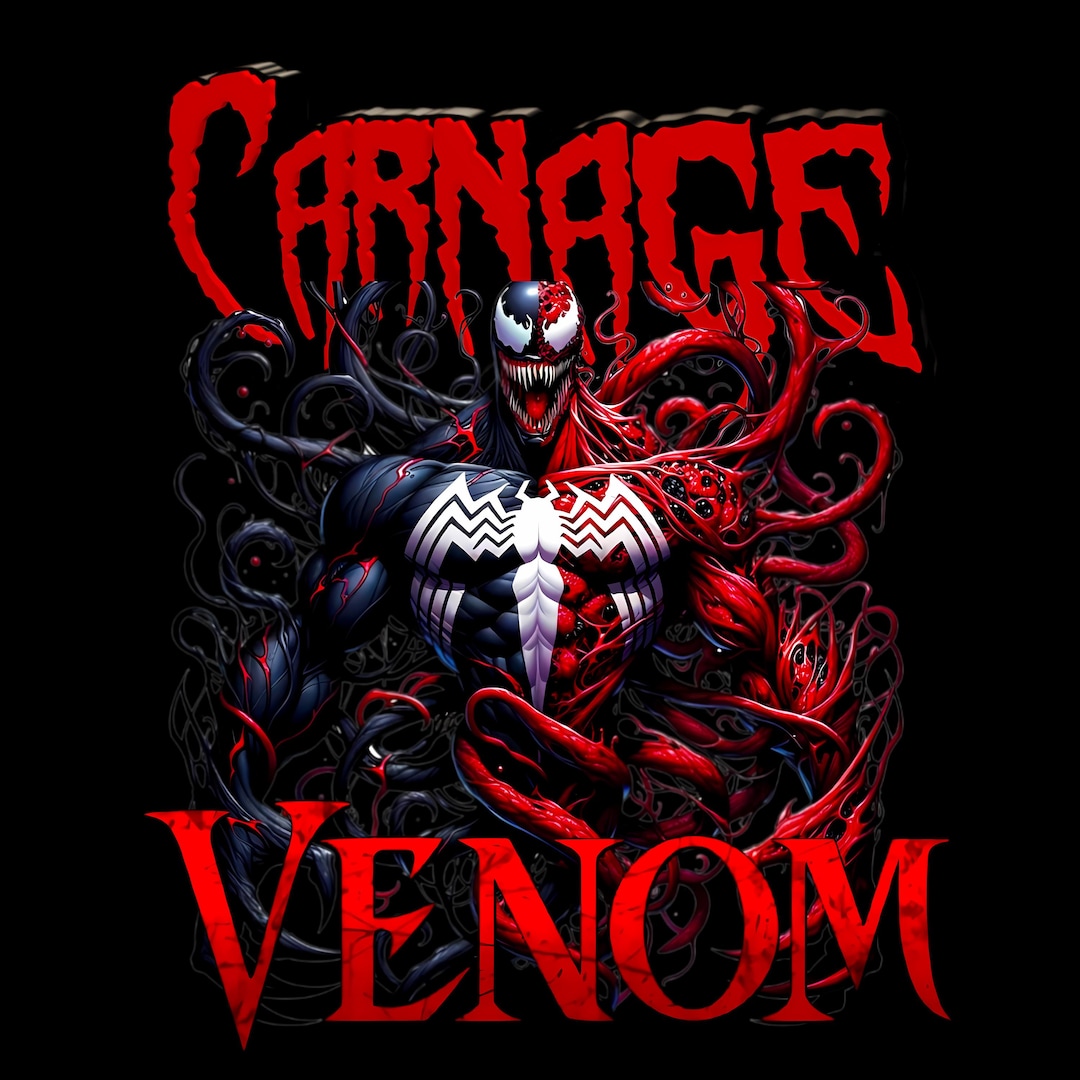 Marvel Villian Icons - Venom Merge Carnage - No Background T-shirt or ...