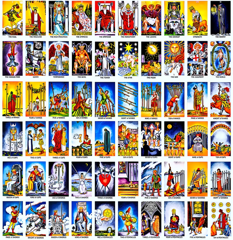 On Sale! 78 Card Full Deck Rider/waite - Best on Etsy for Printing! - 3 ...