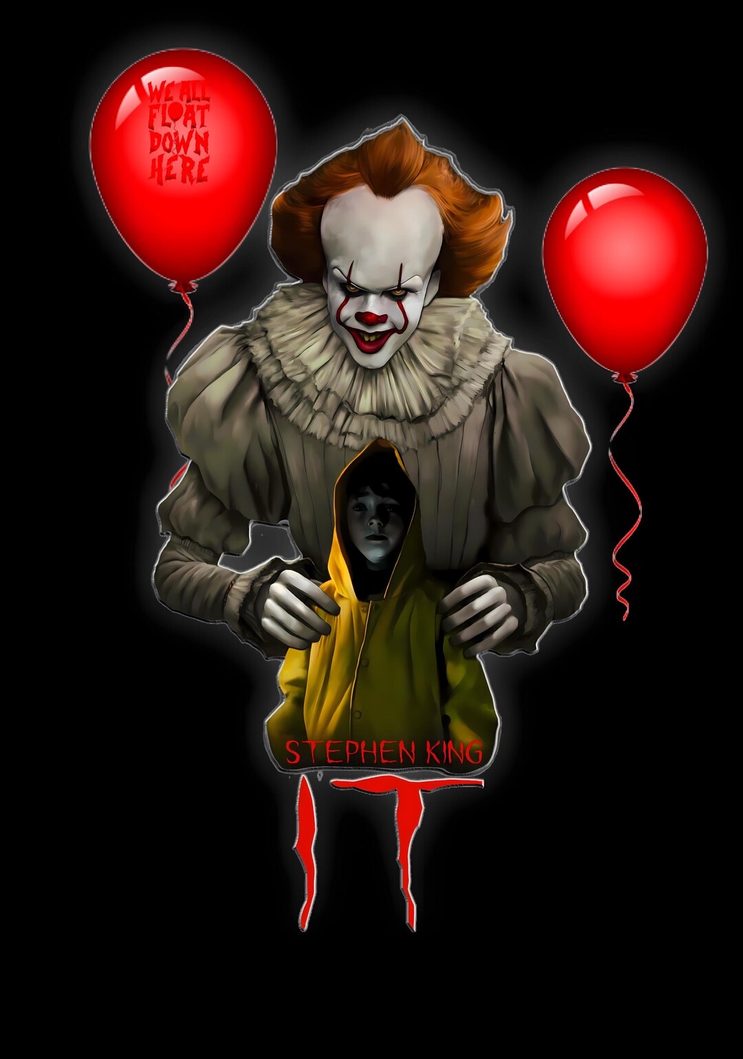 Horror Icons Stephen Kings it No Background T-shirt Image Can Be Used ...