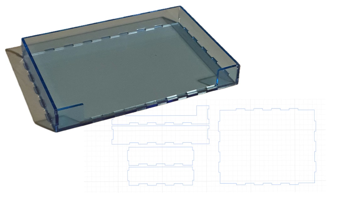 Laser Cut Box With Open Front , 220x150x36mm , for 3mm Material ...