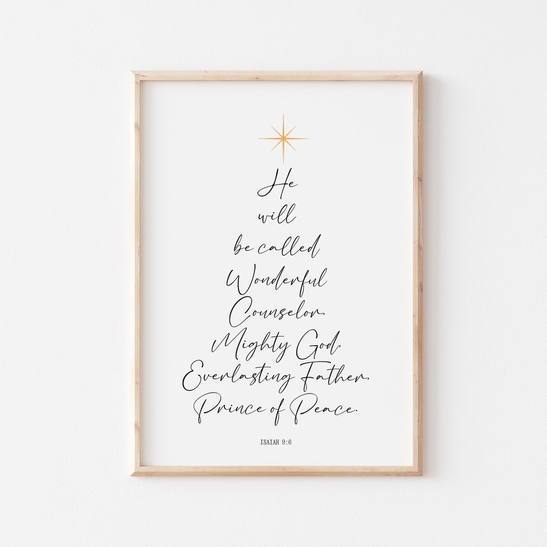 Isaiah 9 6 Bible Verse Modern Printable Poster,biblical Graphic ...