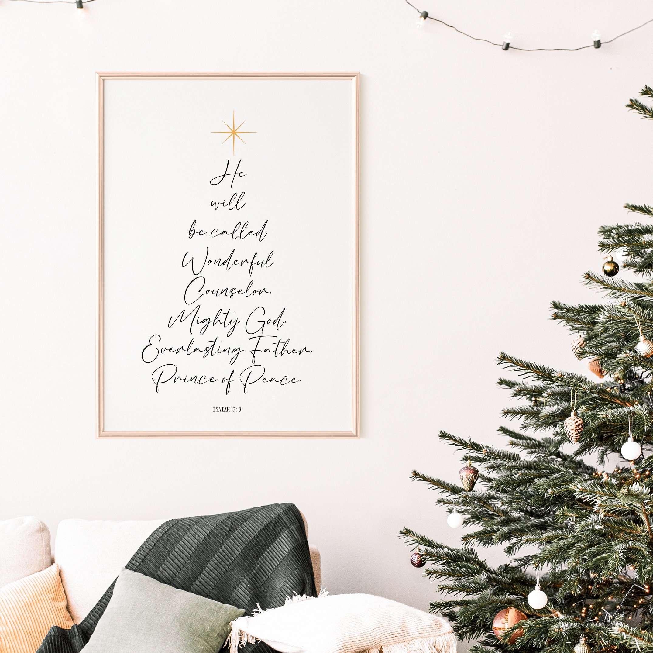 Isaiah 9 6 Bible Verse Modern Printable Poster,biblical Graphic ...