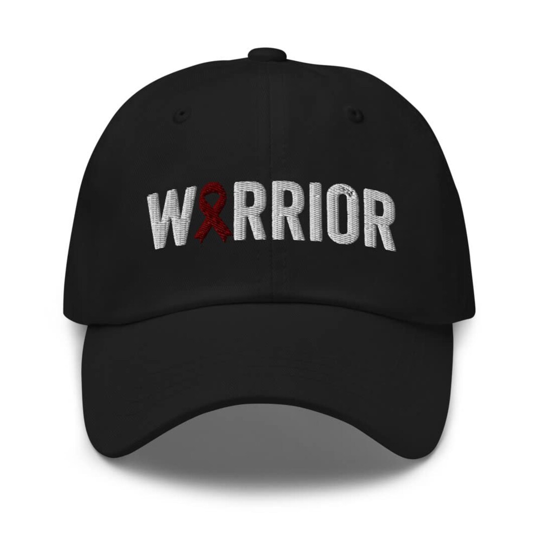 Multiple Myeloma Warrior Hat With Burgundy Cancer Ribbon Color ...
