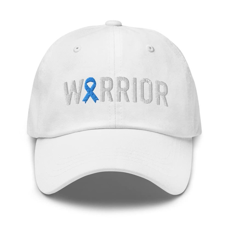 Prostate Cancer Warrior Hat With Light Blue Cancer Ribbon Color ...