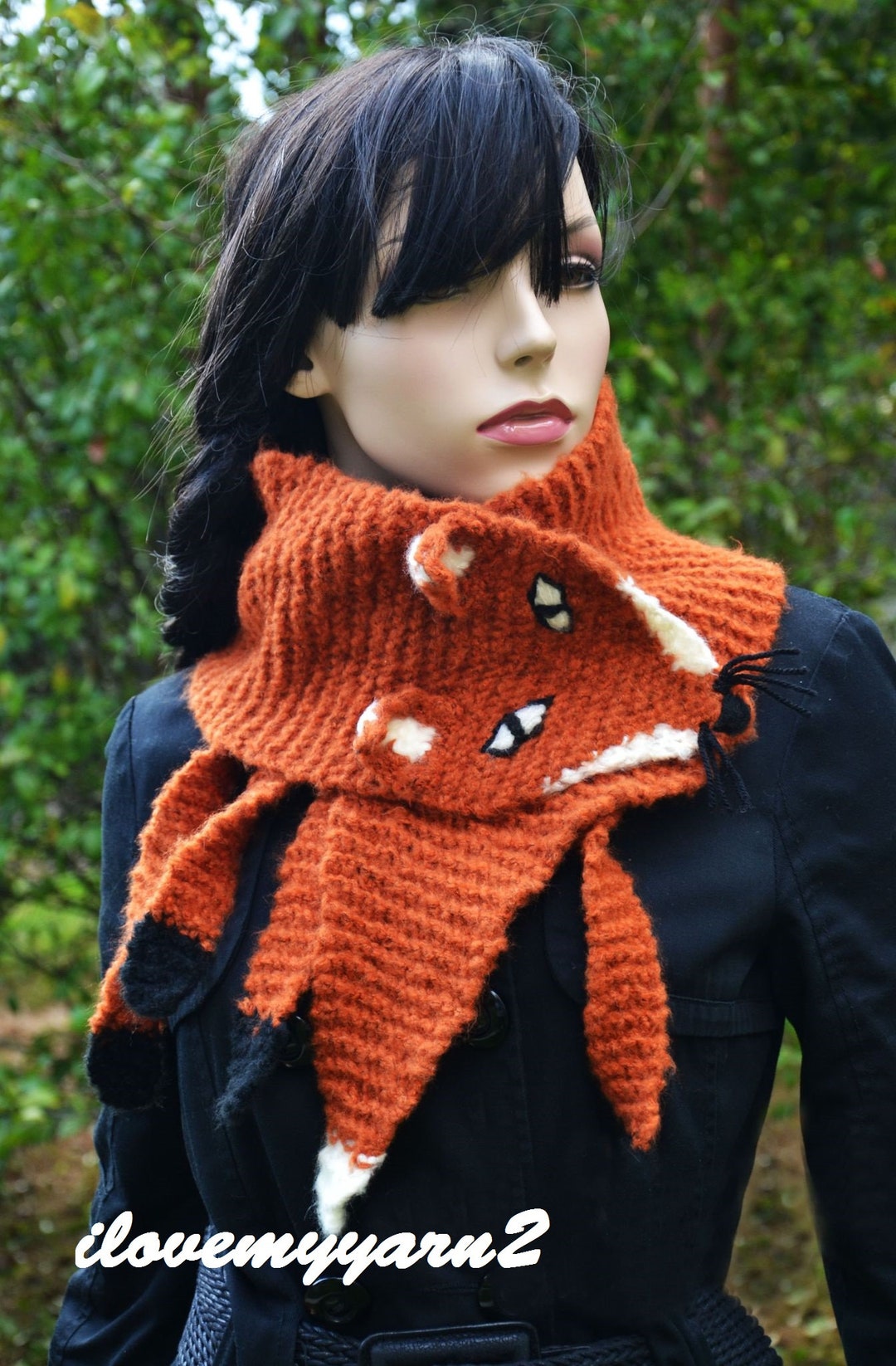 Red Fox Scarf/fox Collar/mohair Neck Gaiter/scarf Clothing Accessory ...