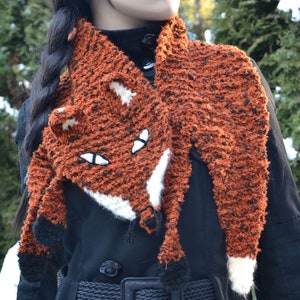 Red Fox Scarf/fox Collar/boucla/neck Gaiter/scarf Clothing Accessory ...