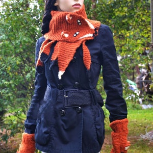 Red Fox Scarf/fox Collar/mohair Neck Gaiter/scarf Clothing Accessory ...