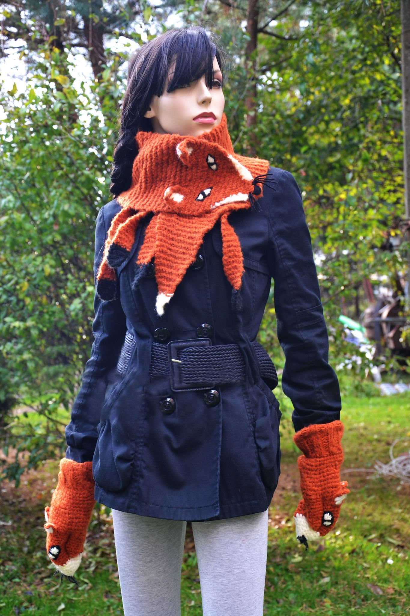 Red Fox Scarf/fox Collar/mohair Neck Gaiter/scarf Clothing Accessory ...