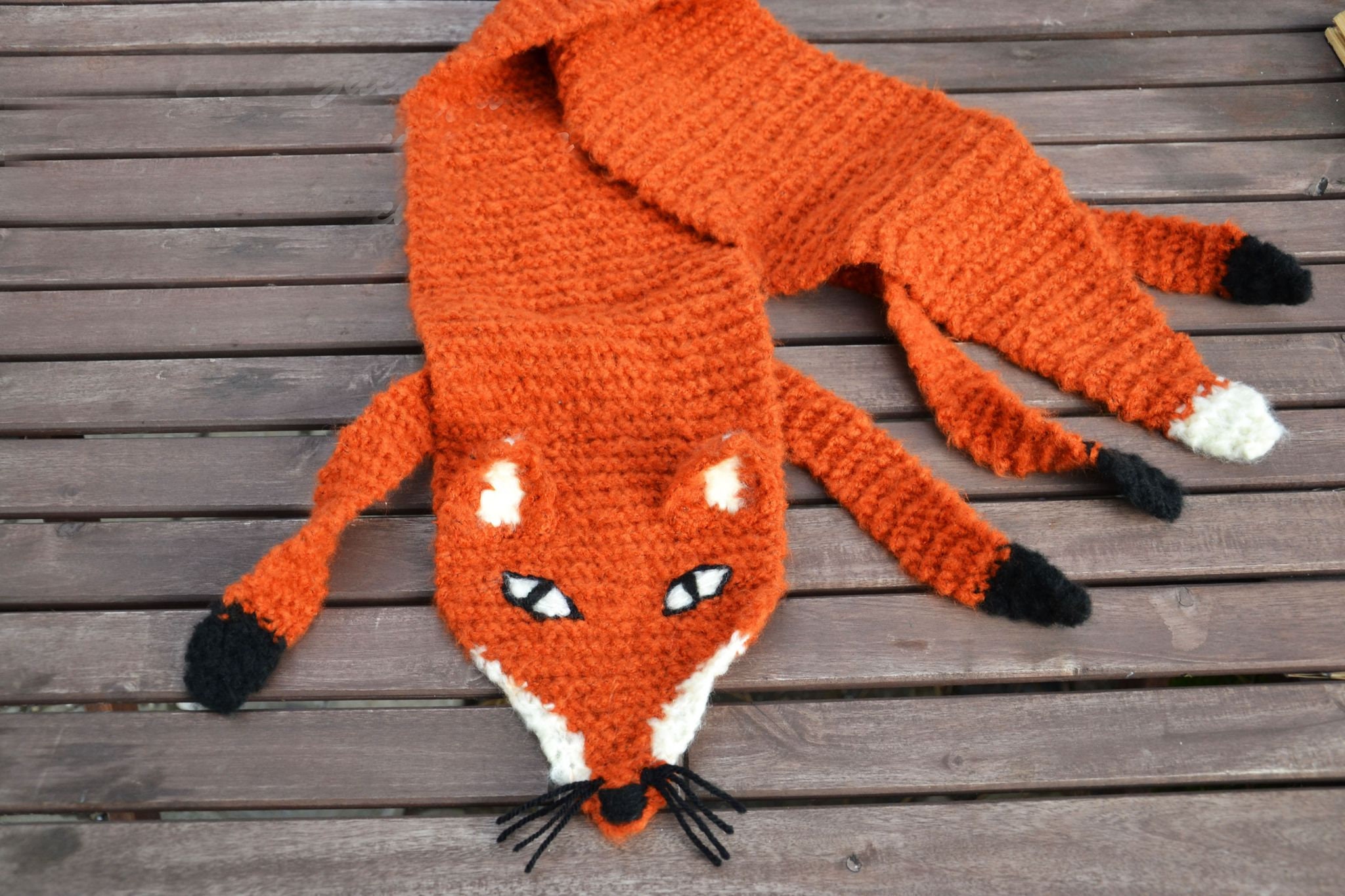 Red Fox Scarf/fox Collar/mohair Neck Gaiter/scarf Clothing Accessory ...