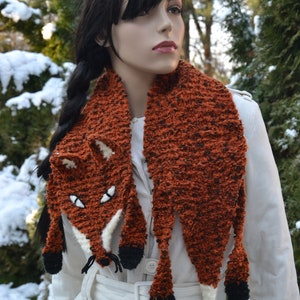 Red Fox Scarf/fox Collar/boucla/neck Gaiter/scarf Clothing Accessory ...