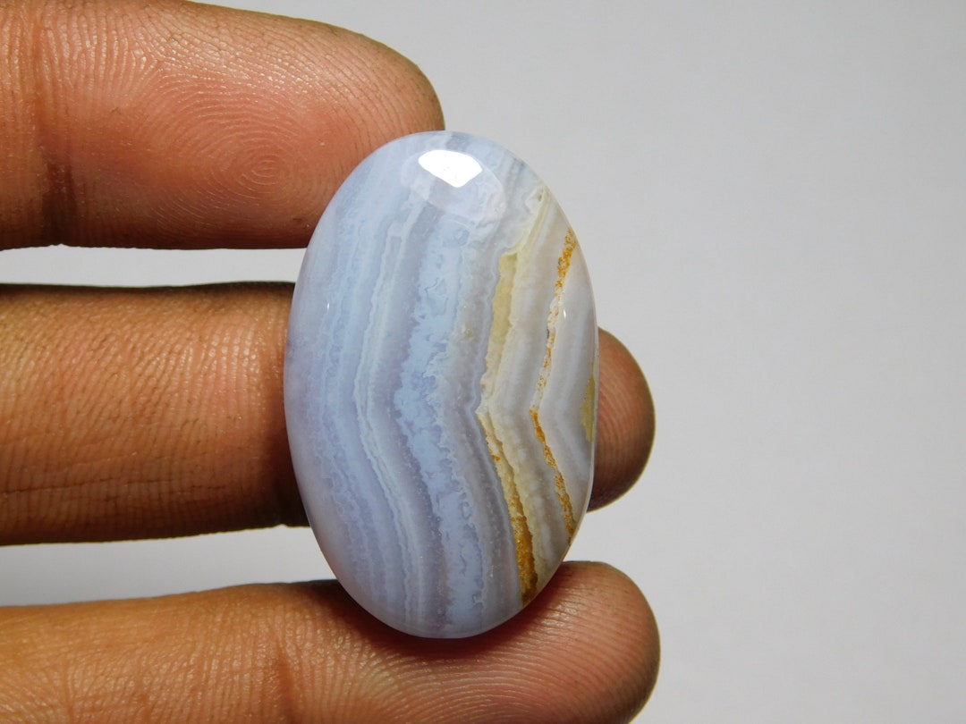 Natural Blue Lace Agate Cabochon, Blue Lace Agate Gemstone Handmade ...