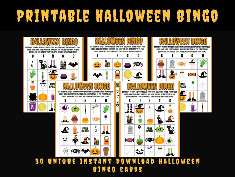 Halloween Bingo Game Instant Download Printable - Spooky Fun for All ...