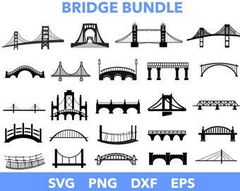 Bridge Svg Bundle, Bridge Png, Wooden Bridges Clipart, Path Dxf ...