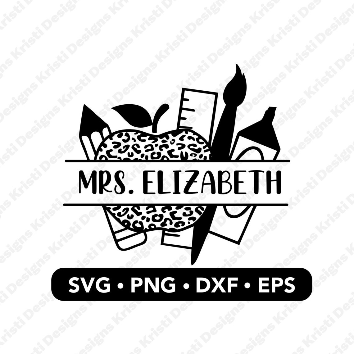 Teacher Split Monogram SVG, School Supplies Svg, Back to School Svg ...