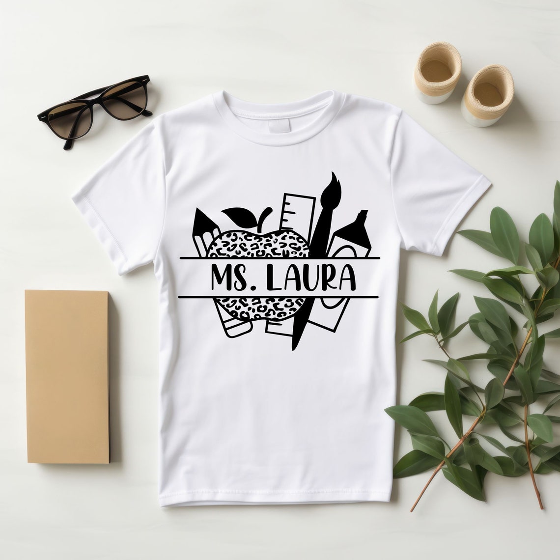 Teacher Split Monogram SVG, School Supplies Svg, Back to School Svg ...