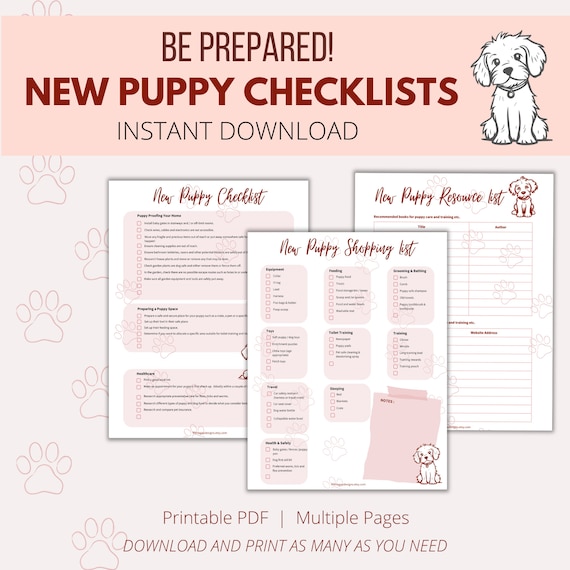 Your Essential New Puppy Checklist With Printable List New Puppy