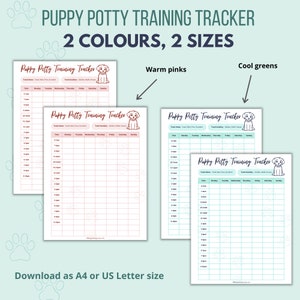 Puppy Potty Training Tracker | Puppy Potty Training Chart | Puppy Potty ...
