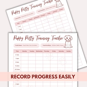 Puppy Potty Training Tracker | Puppy Potty Training Chart | Puppy Potty ...