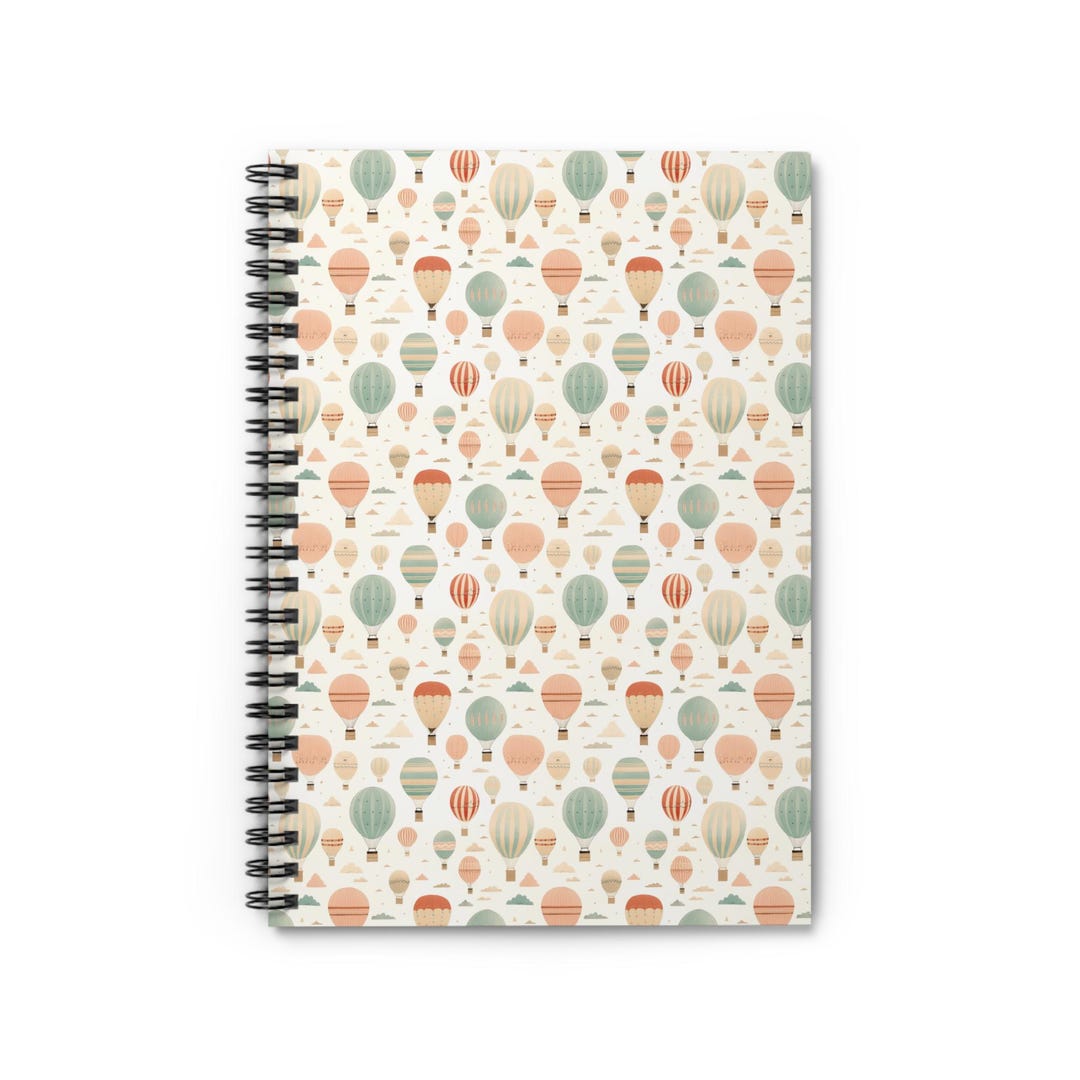 Hot Air Balloon Notebook, Ruled Writing Journal, Lined Paper Diary ...