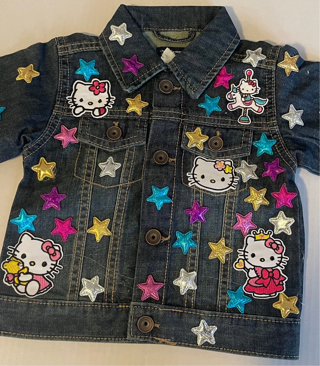 Hello Kitty Denim Jacket Infant/toddler Size 9-12 Months Reimagined ...