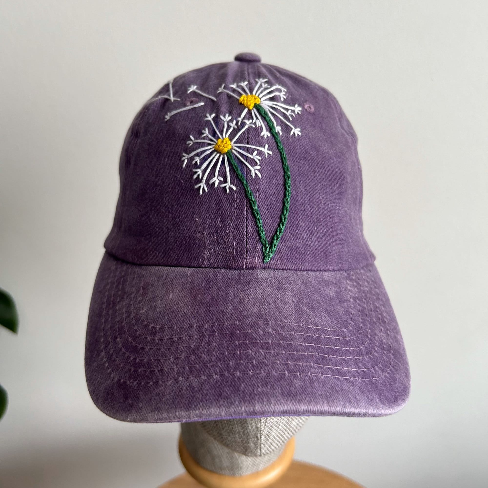 Embroidered Baseball Cap,hand Embroidered,wildsflowers Hand Embroidered ...