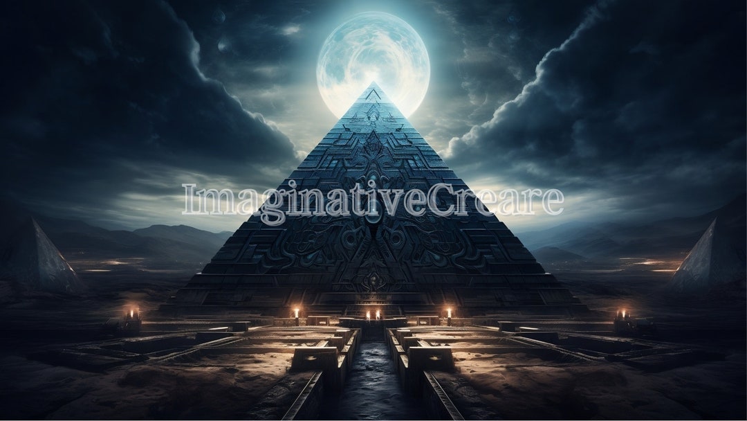 Surreal Alien Pyramid Digital Computer Wallpaper Background - Etsy
