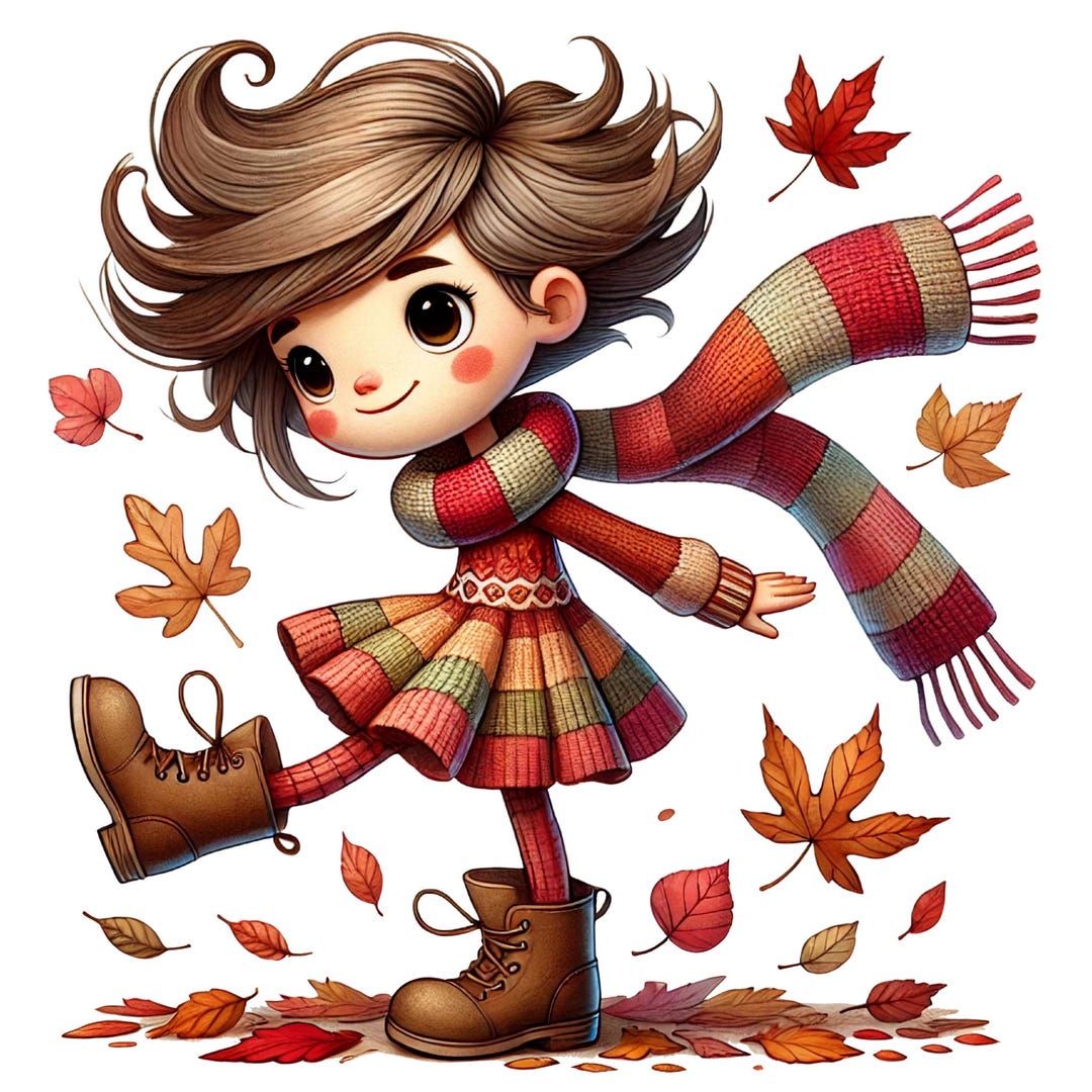 Whimsical Autumn Fall Leaves Clip Art 12 High Res Watercolor PNG ...