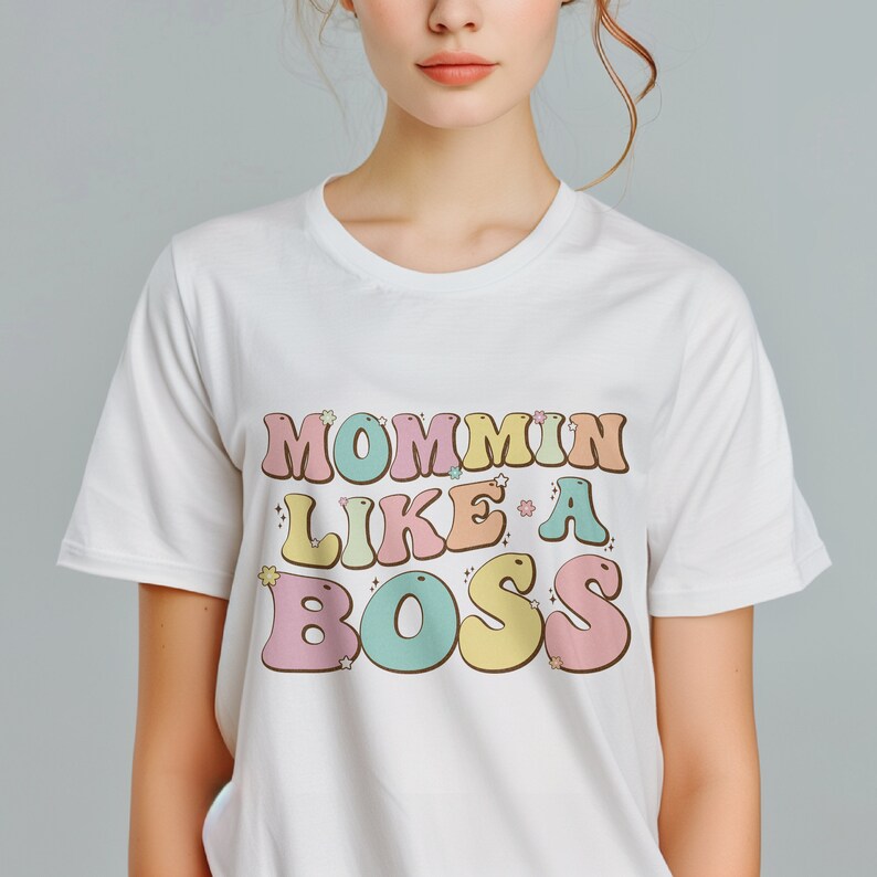 Mommin Like a Boss SVG, Groovy Retro Mom PNG, Floral Mothers Day PNG ...
