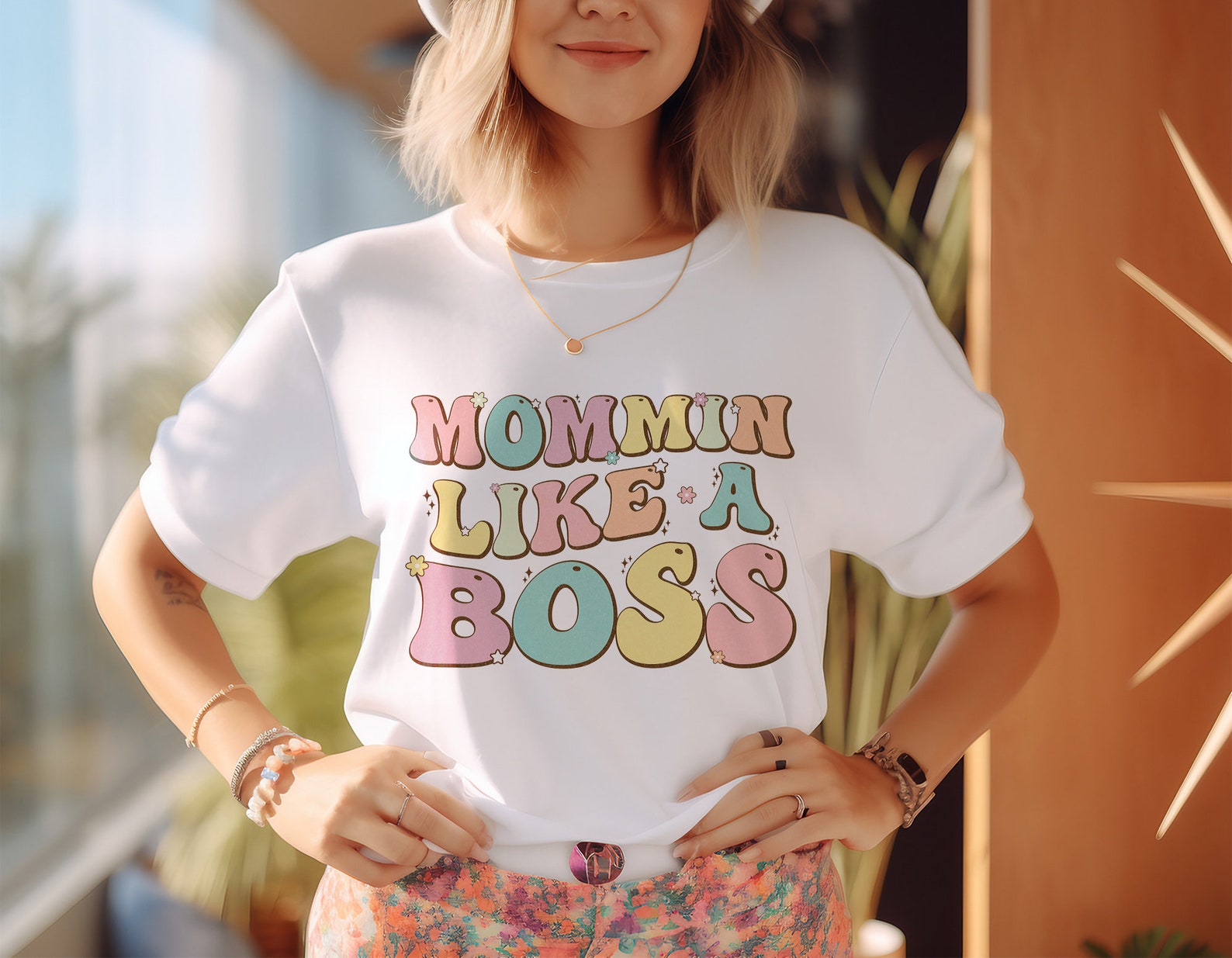 Mommin Like a Boss SVG, Groovy Retro Mom PNG, Floral Mothers Day PNG ...