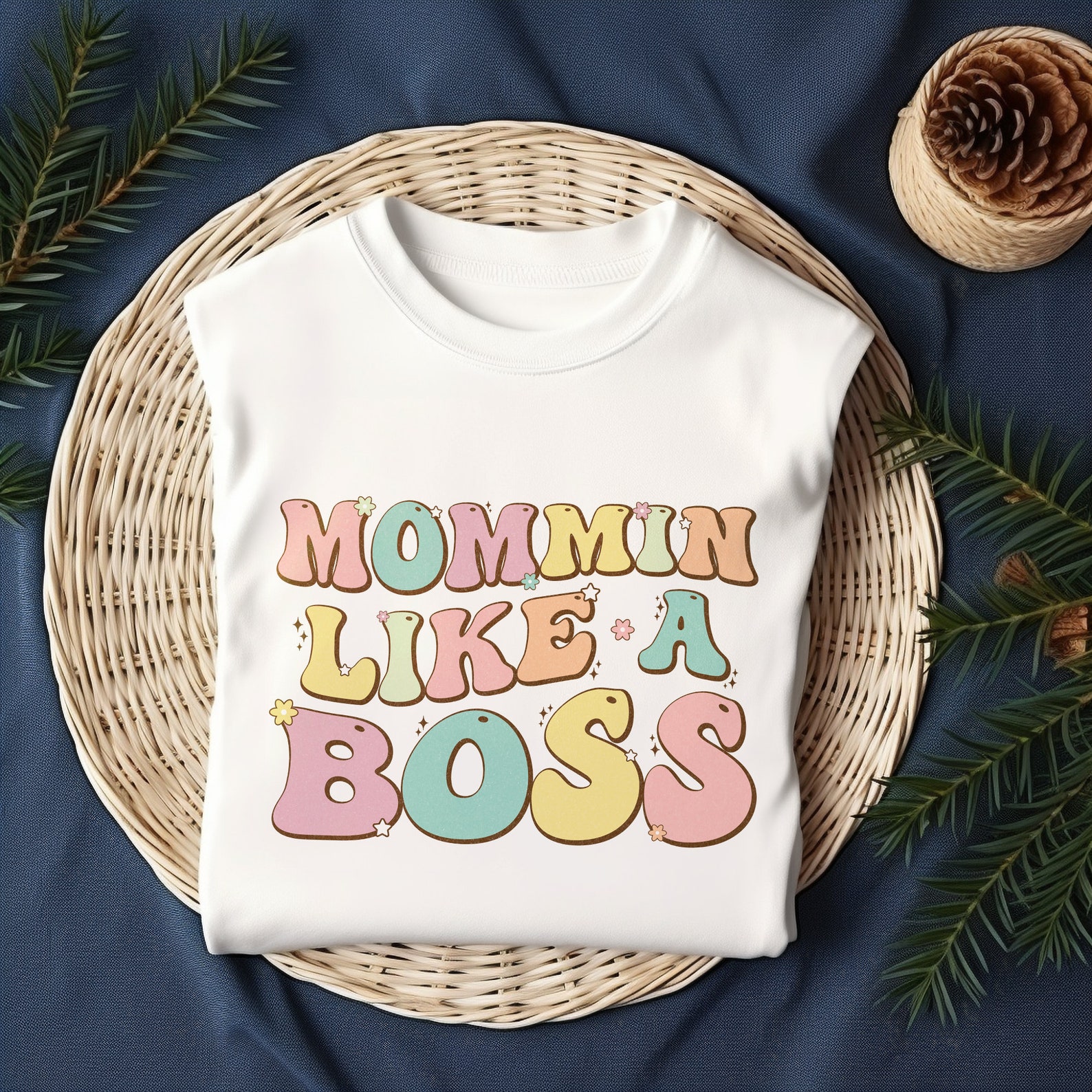 Mommin Like a Boss SVG, Groovy Retro Mom PNG, Floral Mothers Day PNG ...