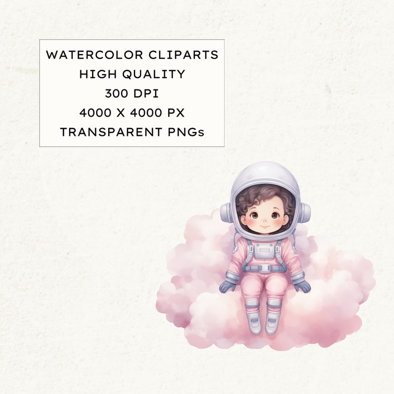Watercolor Cute Kids Space Clipart Mega Bundle, Pastel Boy Girl Nursery ...
