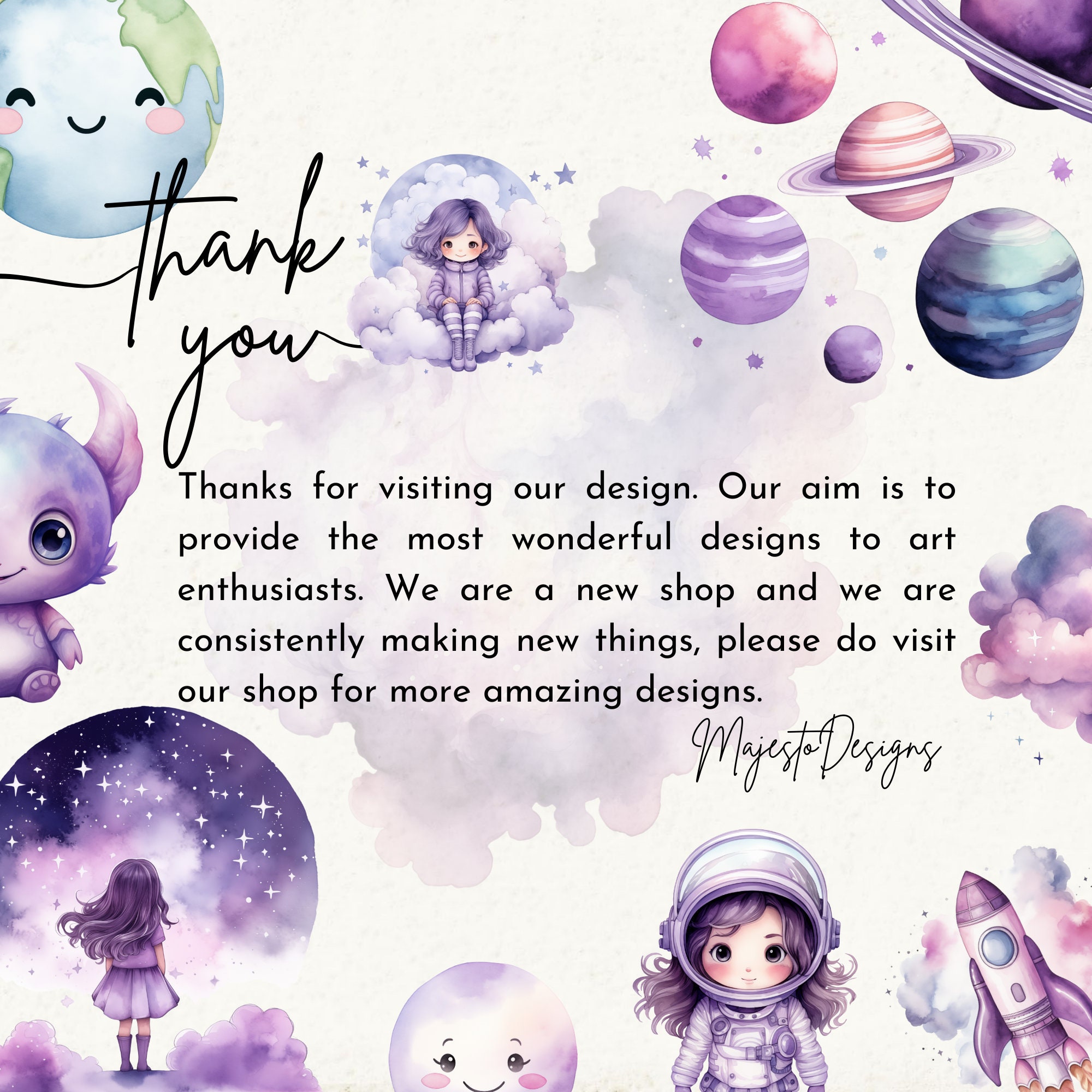 Watercolor Cute Kids Space Clipart Mega Bundle, Pastel Boy Girl Nursery ...