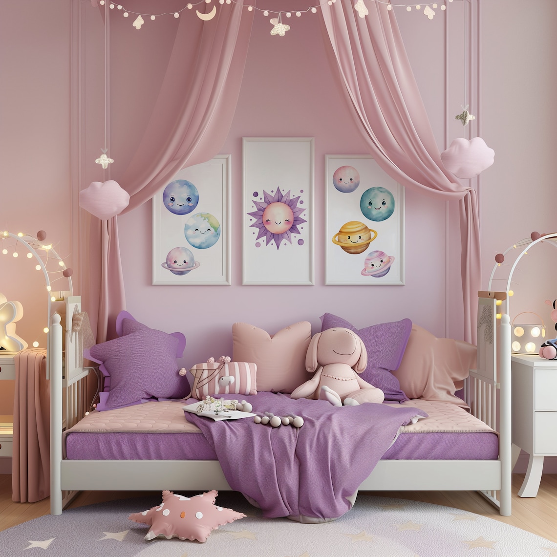 Cute Solar System Planets Space Cliparts, Pastel Watercolor PNG, Kawaii ...