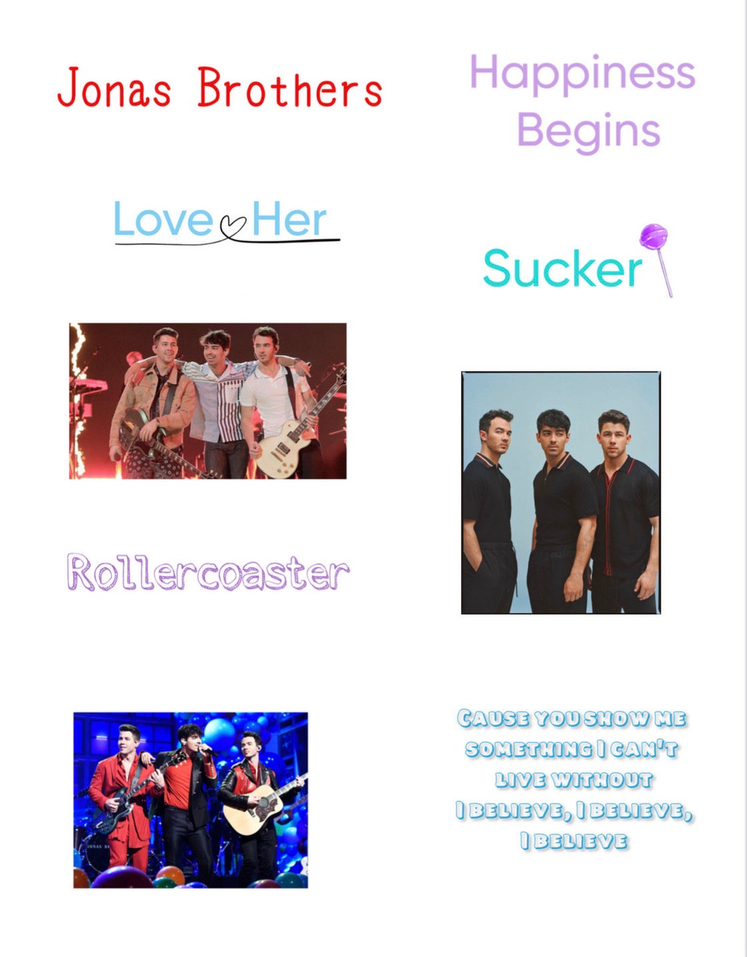 Jonas Brothers Sticker Set 10 Handcut Stickers - Etsy