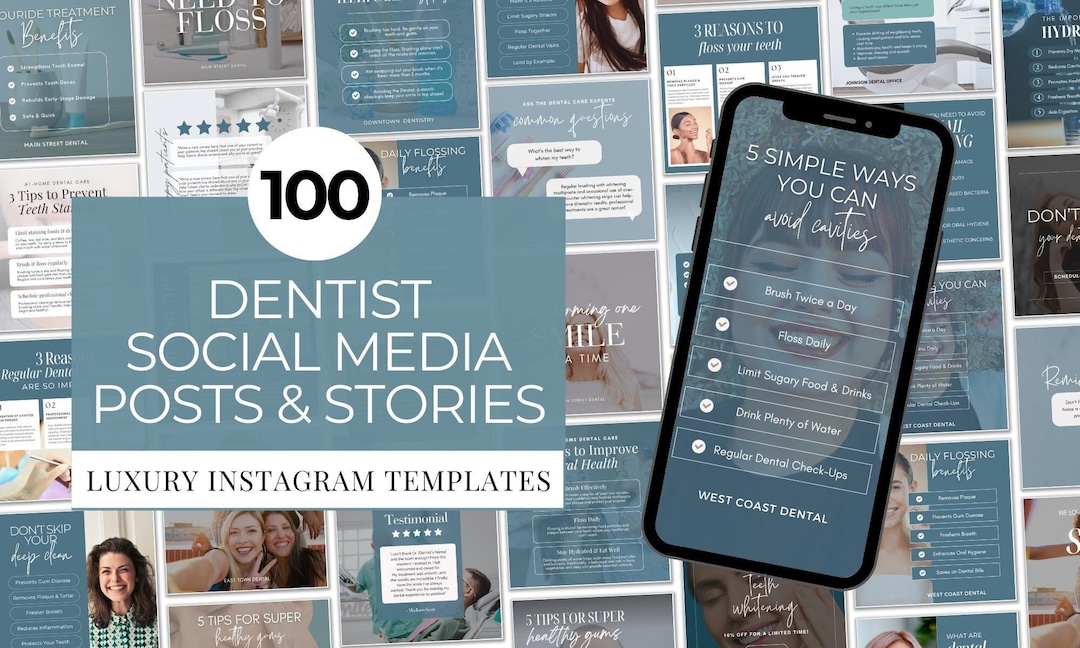 100 Dentists Social Media Template Bundle, Dentist Marketing, Dental ...